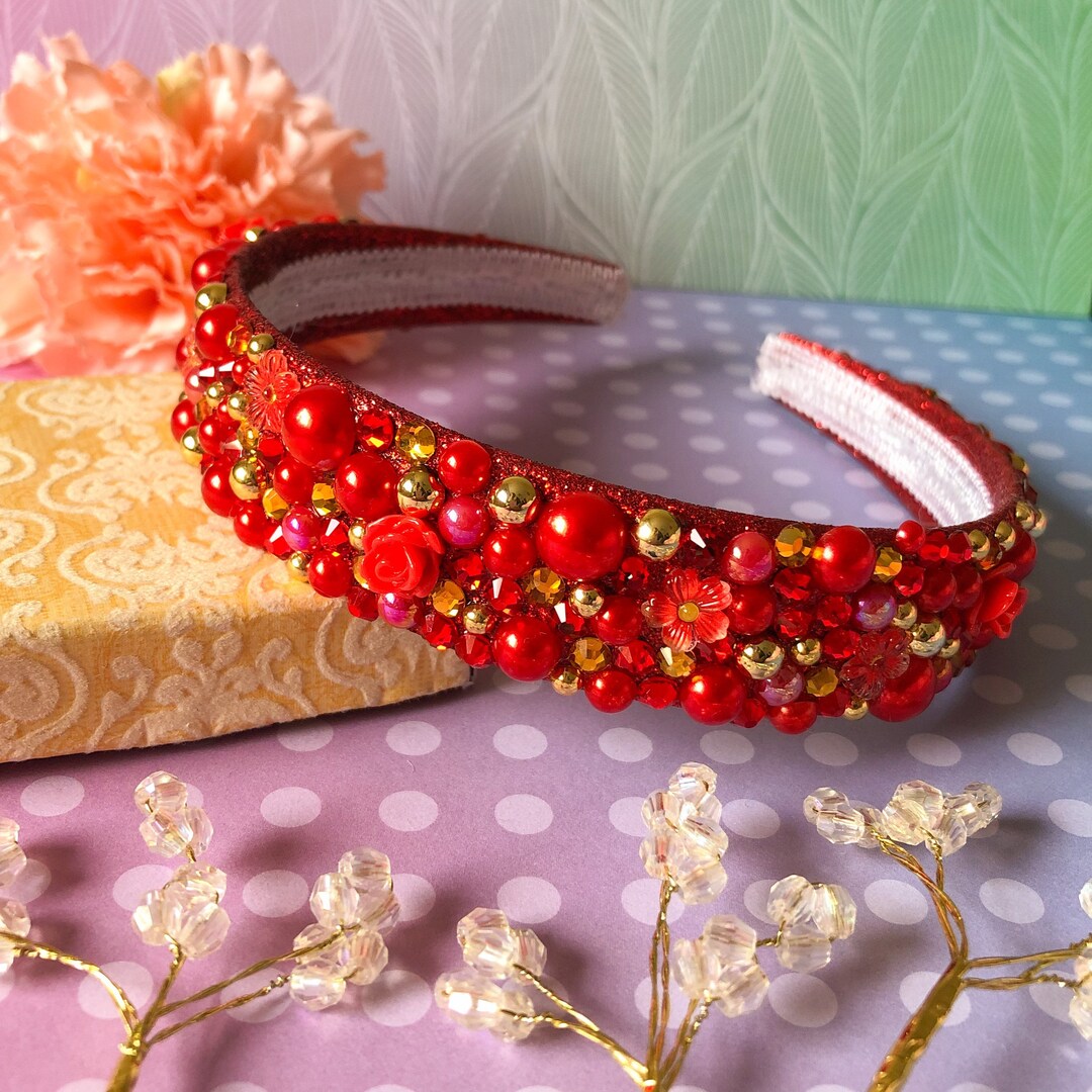 Mulan Crown Disney Inspired Red Glitter Sparkly Rhinestone Jewelled ...