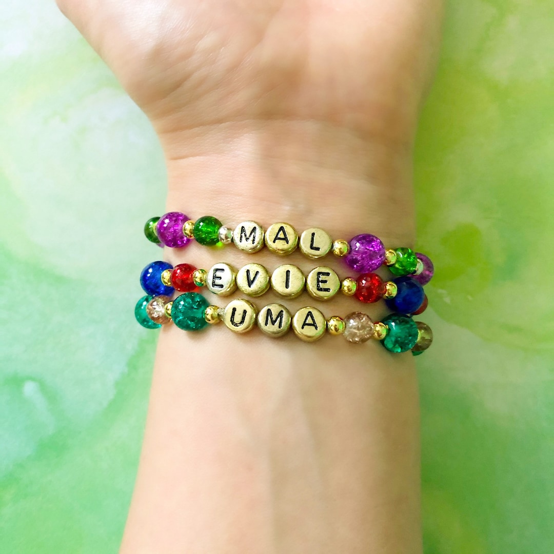 Disney Descendants Inspired Evie Mal Uma Name Elastic Bracelet - Etsy
