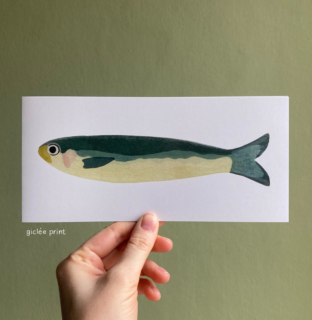 Anchovy Linocut Fish Greetings Card - Etsy