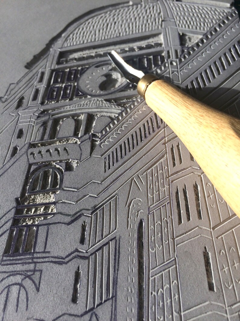 Florence Duomo Linocut Print - Etsy