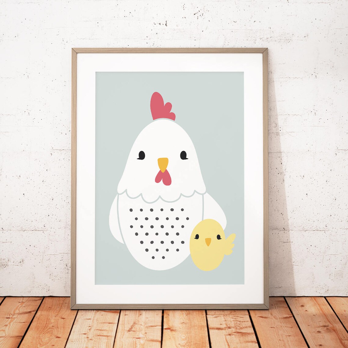 Farm Animal Print Chicken Nursery Print Printable Animal | Etsy