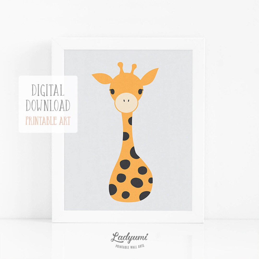 Giraffe Nursery Art, Printable Baby Gift, Minimalist Print, Safari Baby ...