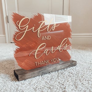 Wedding Gift Table Sign Cards and Gifts Sign Acrylic Gift Table Sign ...
