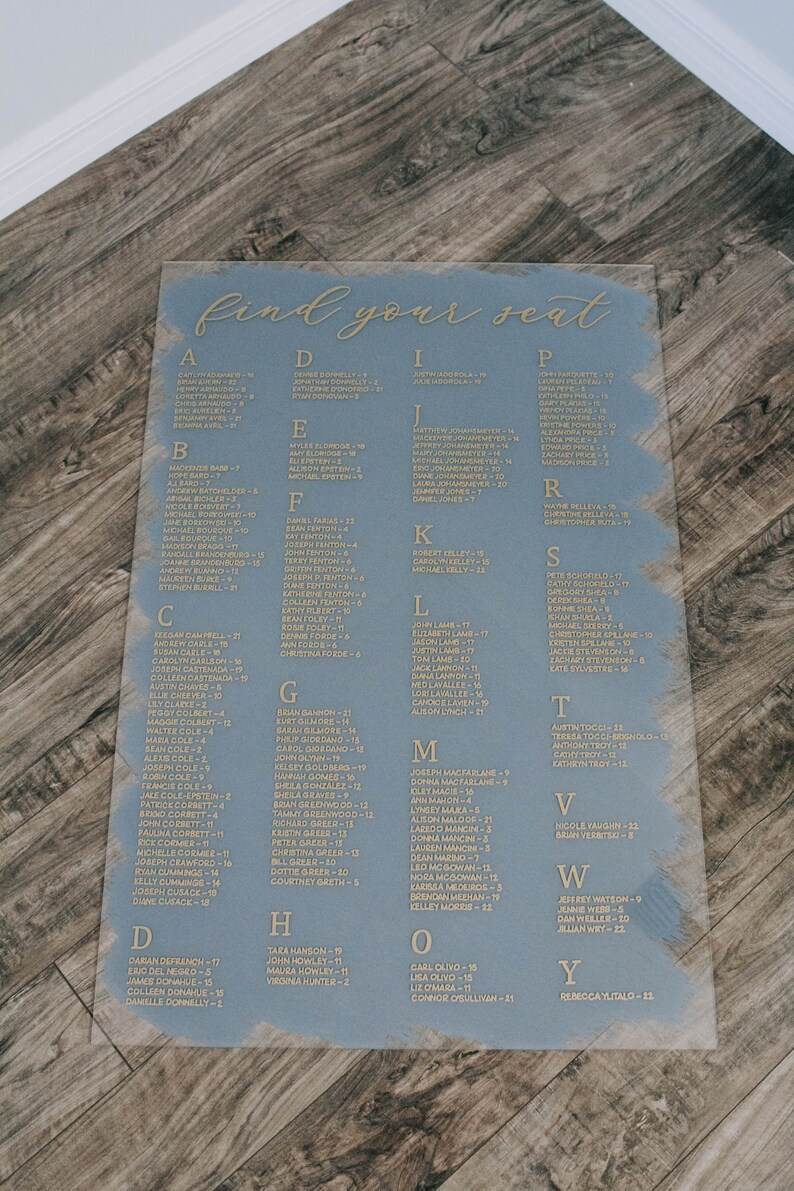 Wedding Table Plan Hand Lettered Wedding Sign Seating Chart - Etsy