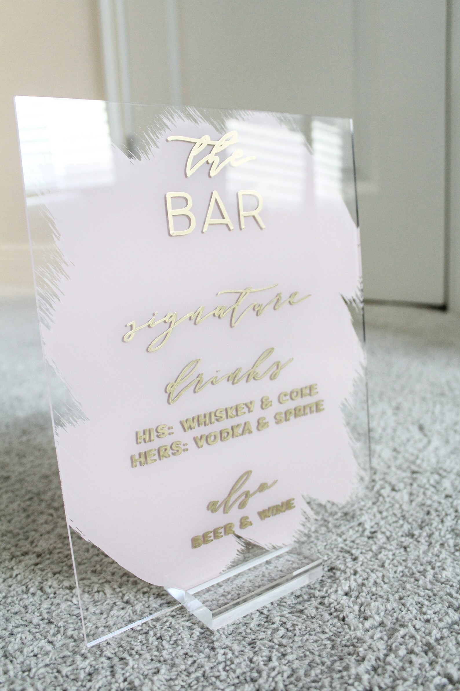 Acrylic Bar Menu Wedding Bar Menu Bar Menu Sign - Etsy