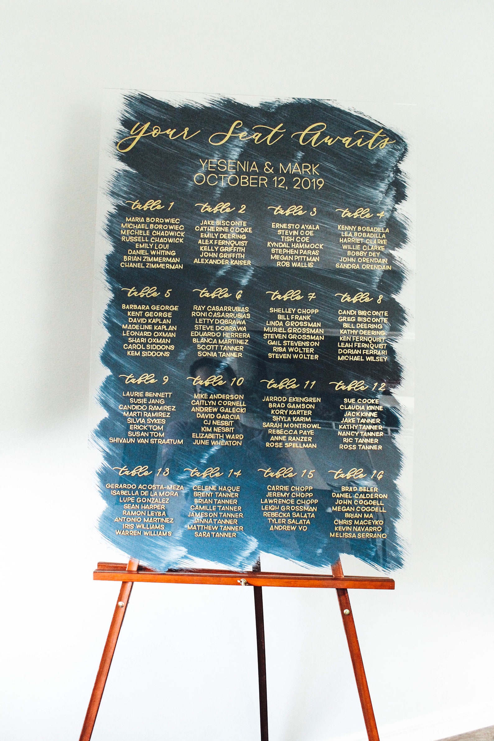 Wedding Seating Chart Painted Back Acrylic Sign Modern - Etsy