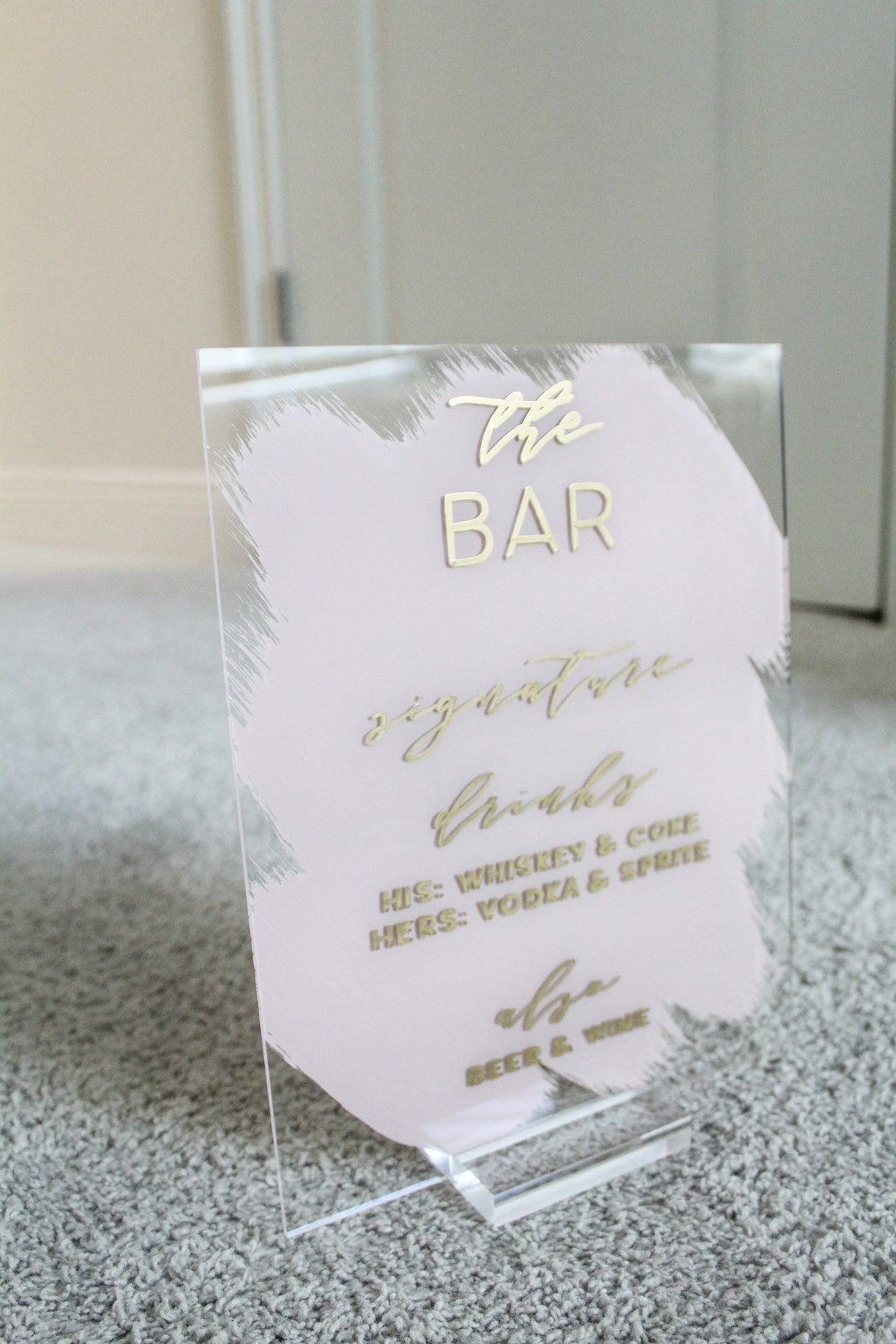 Acrylic Bar Menu Wedding Bar Menu Bar Menu Sign - Etsy