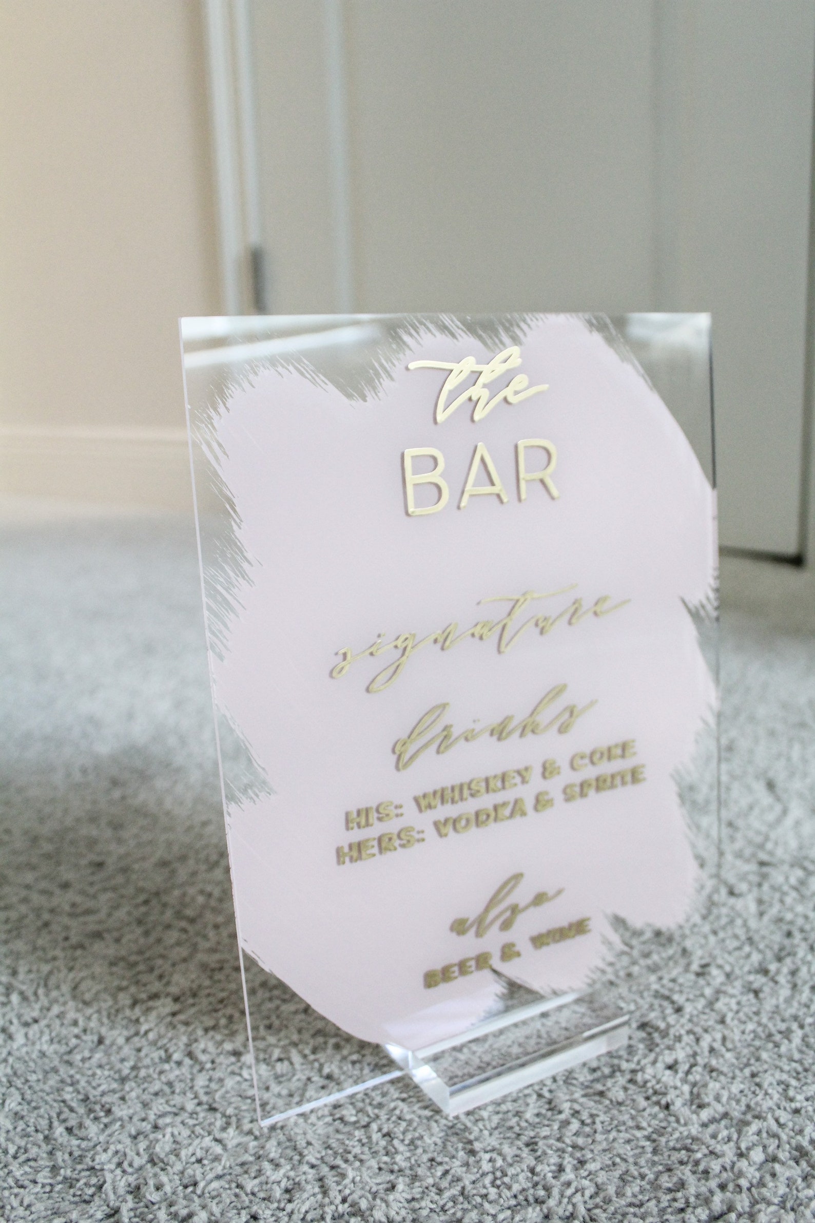 Acrylic Bar Menu Wedding Bar Menu Bar Menu Sign - Etsy