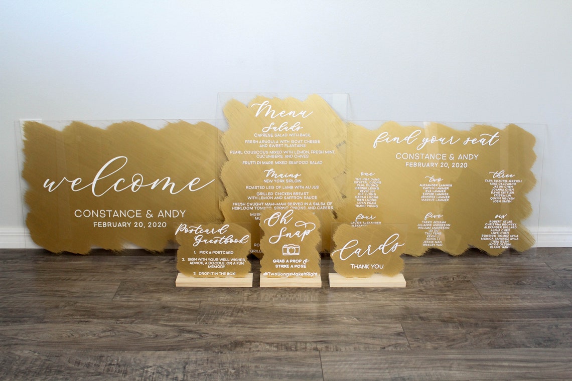 Acrylic Wedding Sign Package Wedding Sign Bundle Modern | Etsy