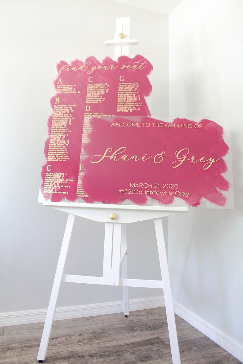 Wedding Sign Bundle Matching Wedding Sign Set Acrylic | Etsy