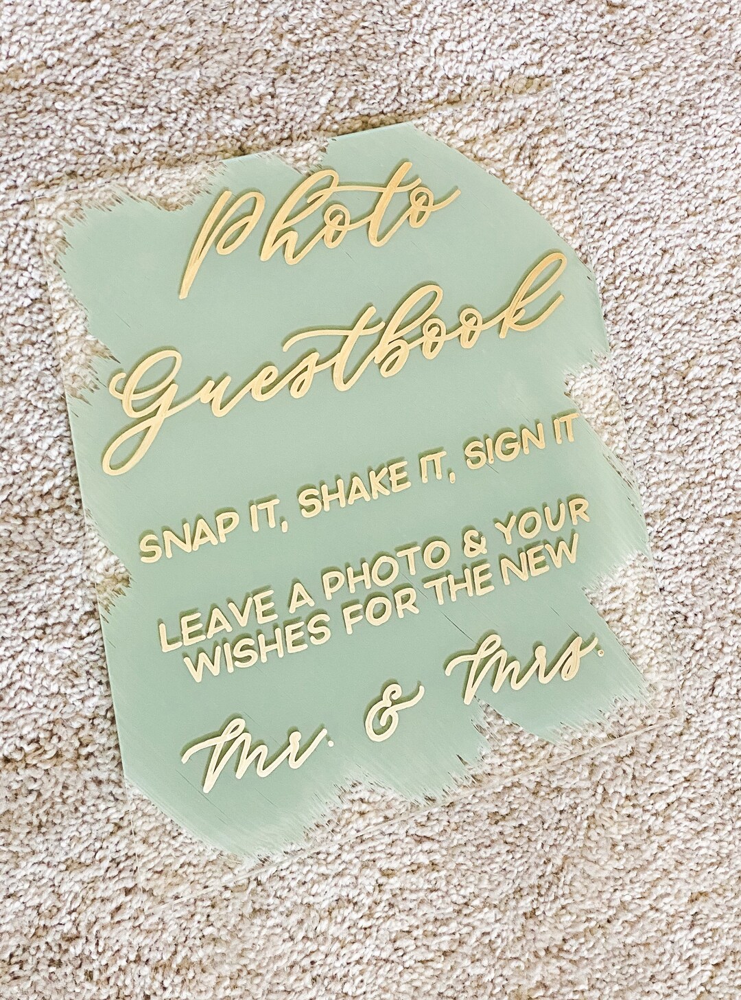Photo Guest Book Snap It Shake It Stick It Sign It Acrylic Wedding ...