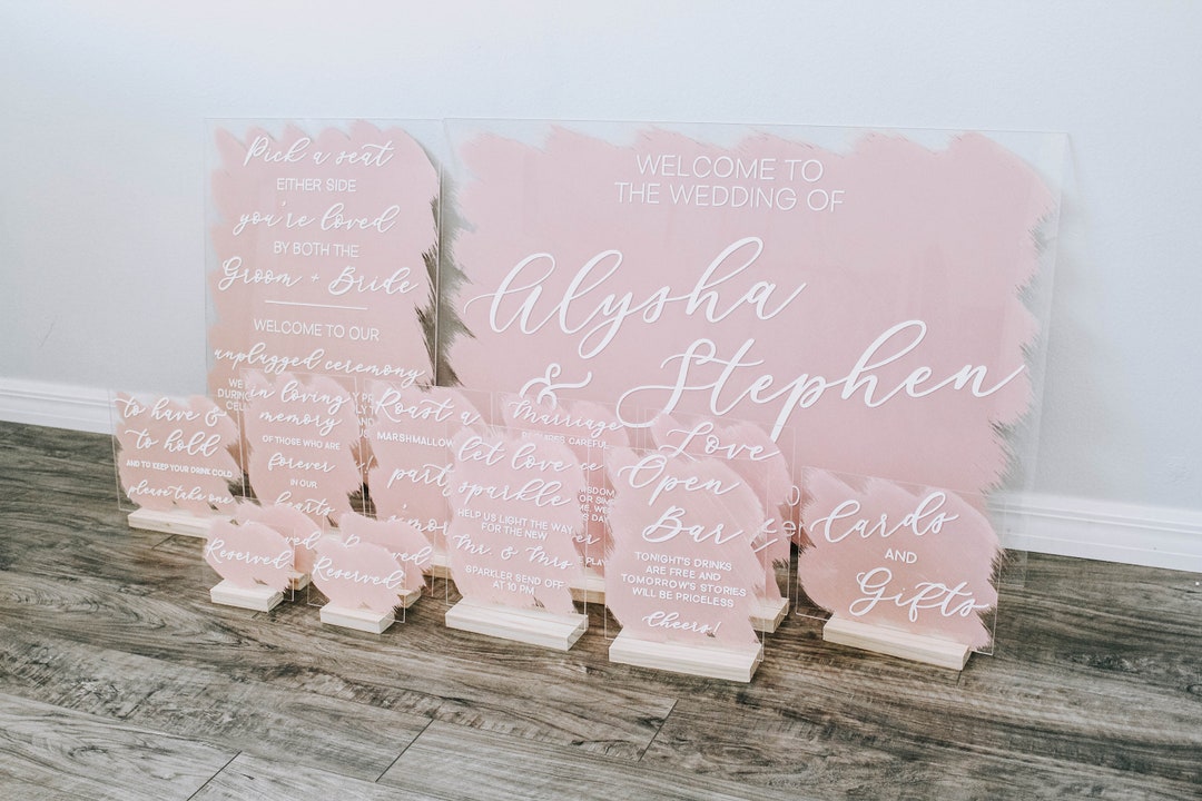 Acrylic Wedding Sign Package, Wedding Sign Bundle, Modern Acrylic ...