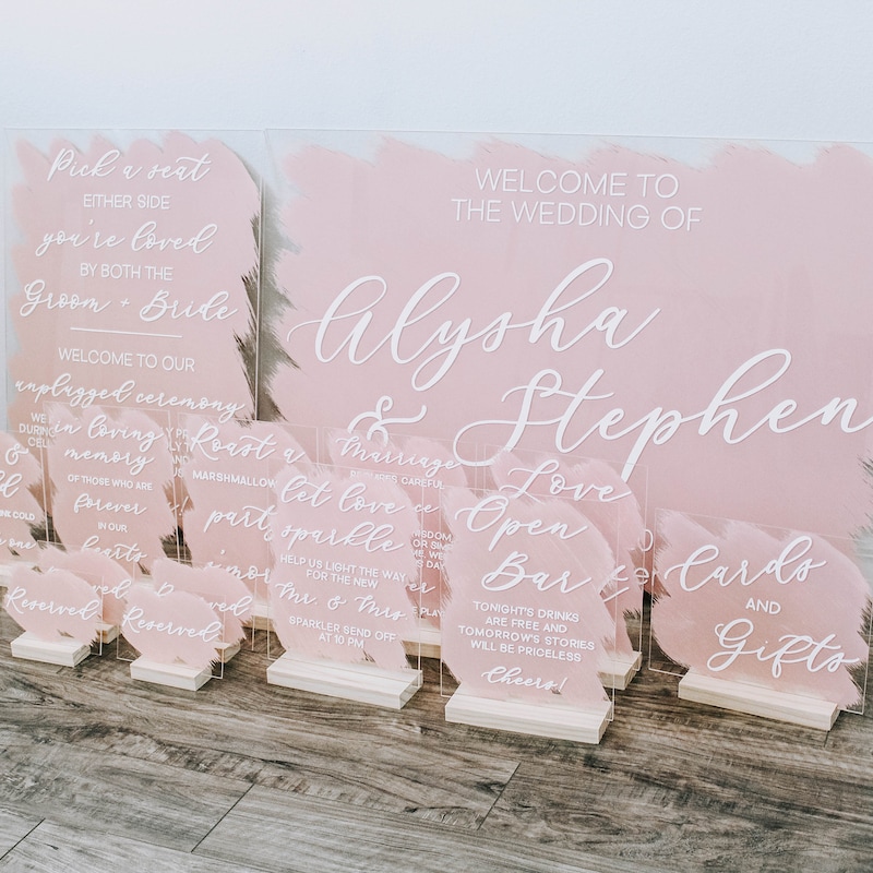 Acrylic Wedding Signs - Etsy