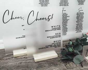 Acrylic Bar Wedding Menu - Etsy