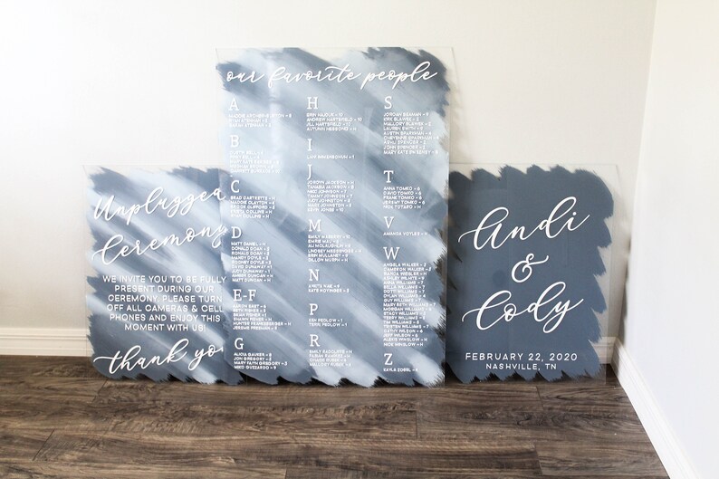 Acrylic Wedding Sign Package Wedding Sign Bundle Modern | Etsy