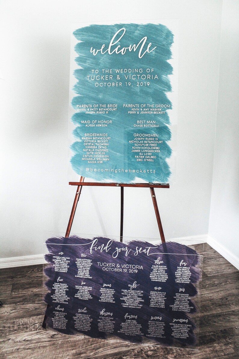 Wedding Sign Bundle Matching Wedding Sign Set Acrylic | Etsy