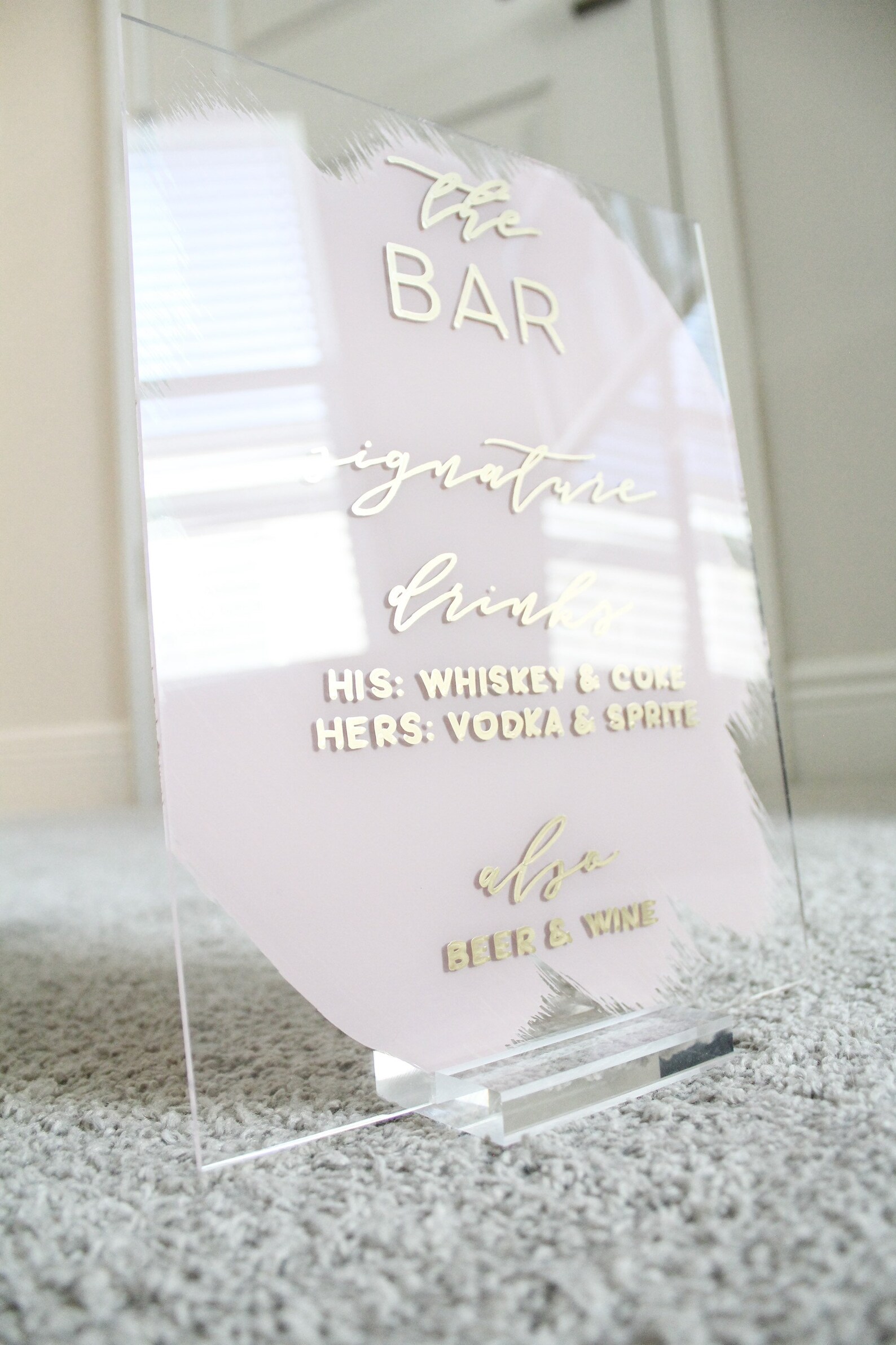 Acrylic Bar Menu Wedding Bar Menu Bar Menu Sign - Etsy