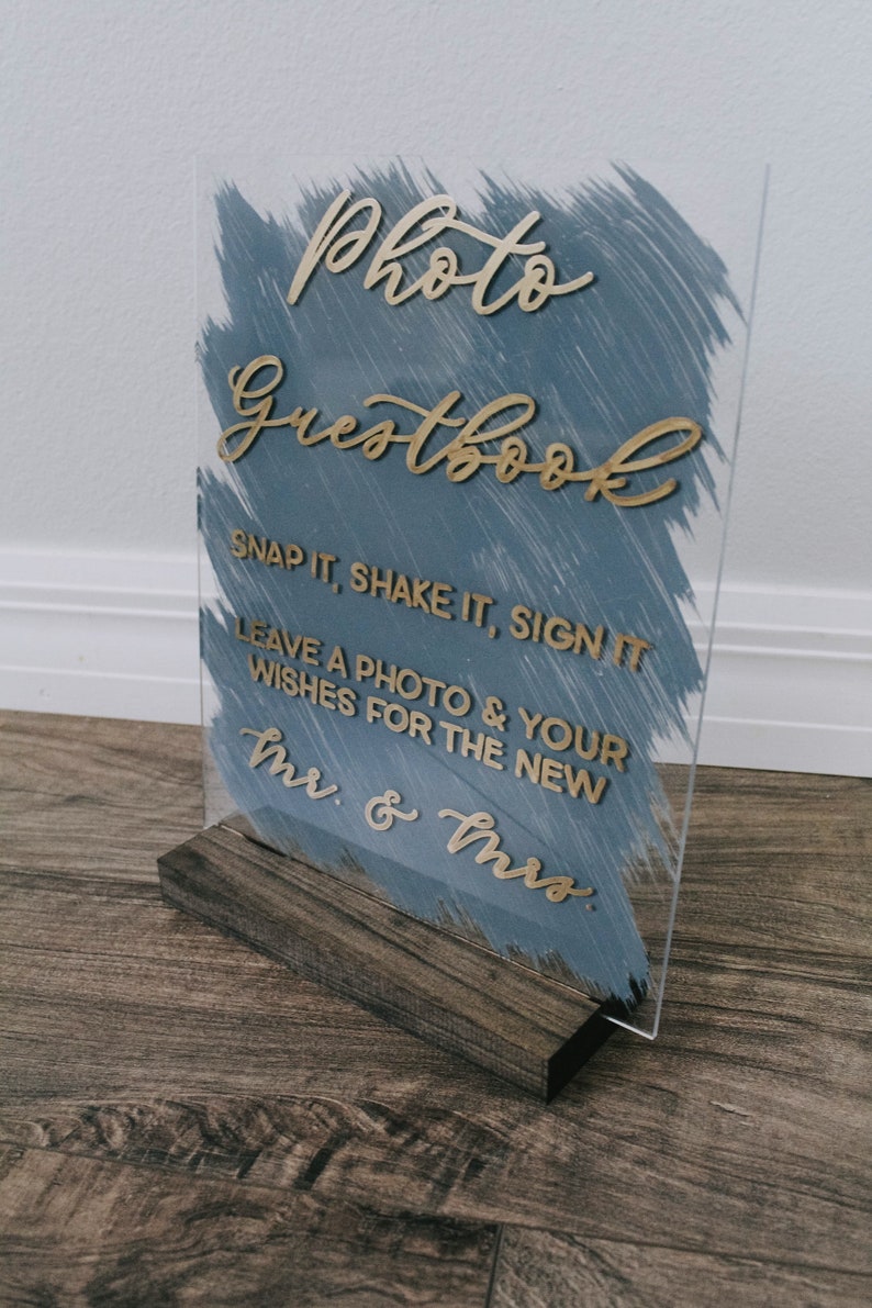 Photo Guest Book Snap It Shake It Stick It Sign It Acrylic | Etsy