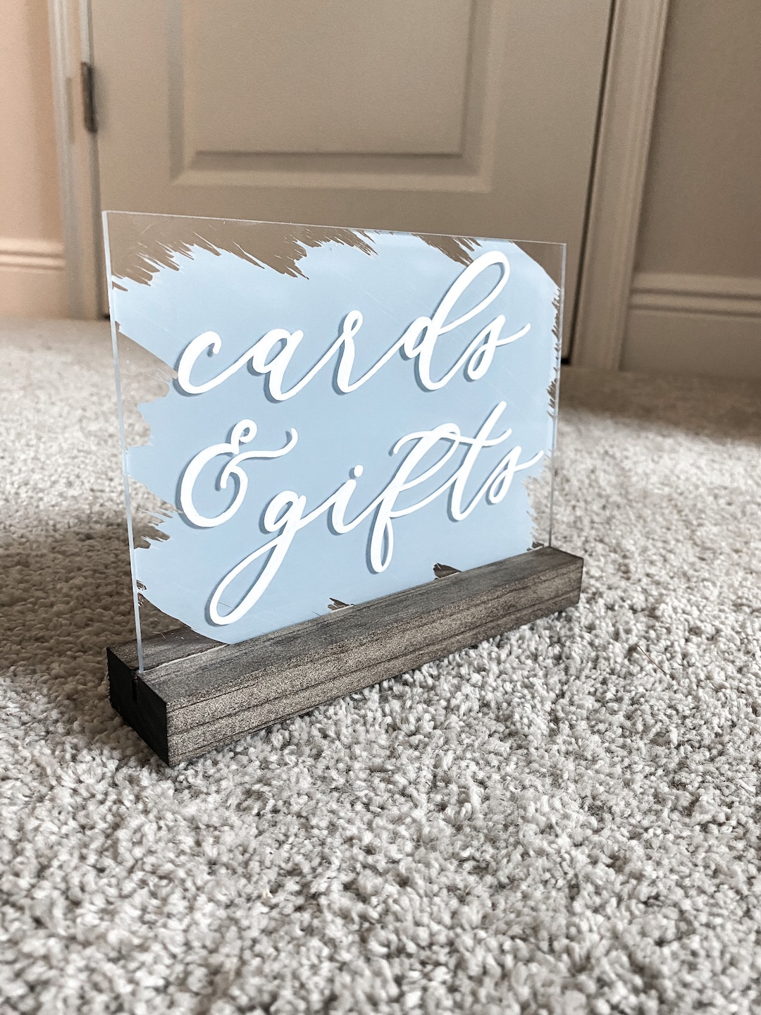 Acrylic Wedding Gift Table Sign With Custom Painted Back - Etsy