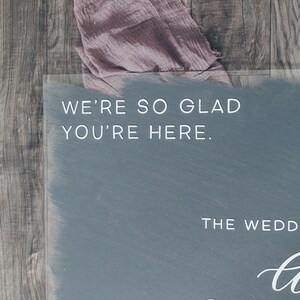 Were so Glad Youre Here Sign Wedding Welcome Sign Acrylic Welcome Sign ...