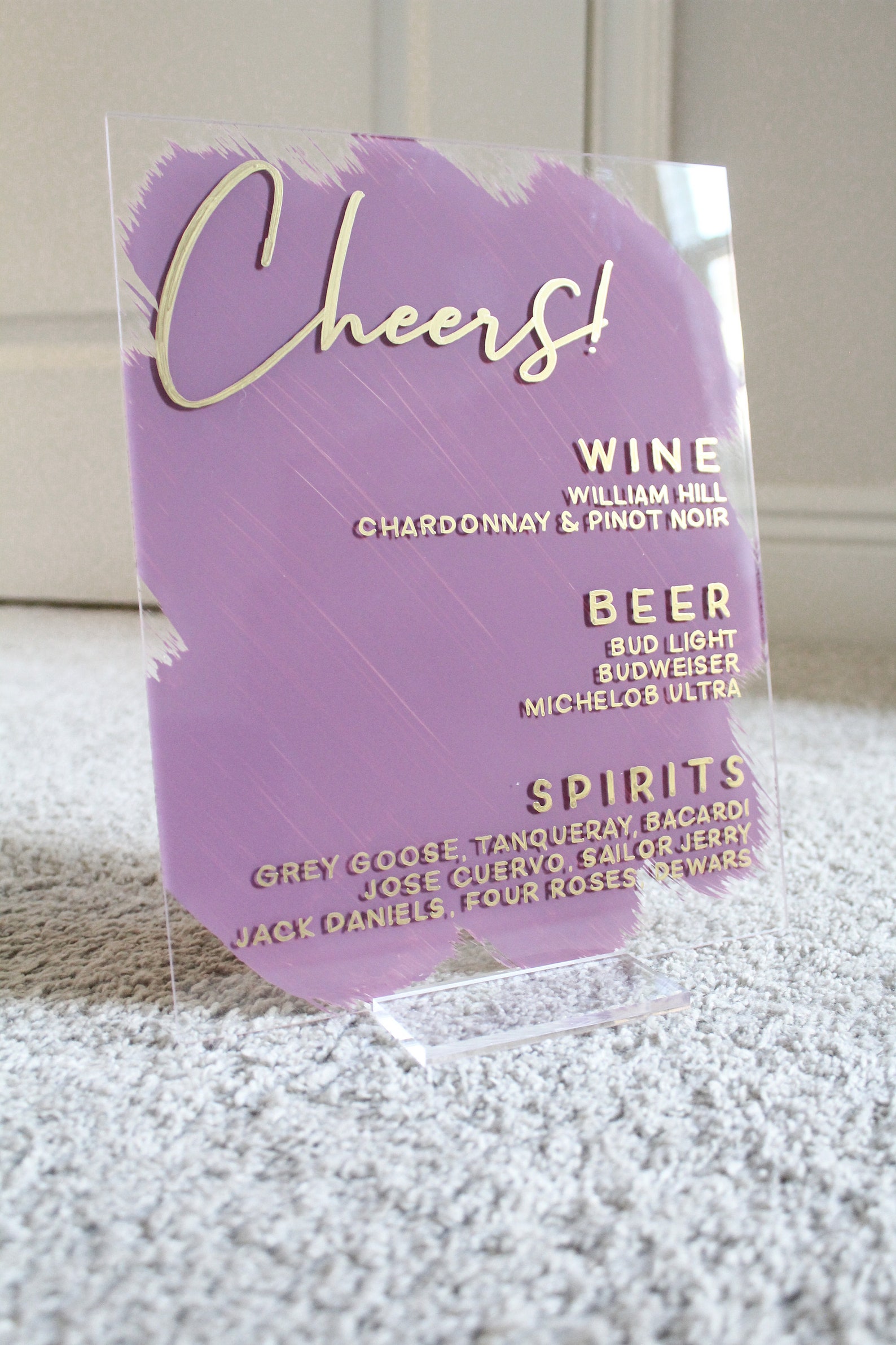 Acrylic Bar Menu Sign Wedding Bar Menu Bar Menu - Etsy