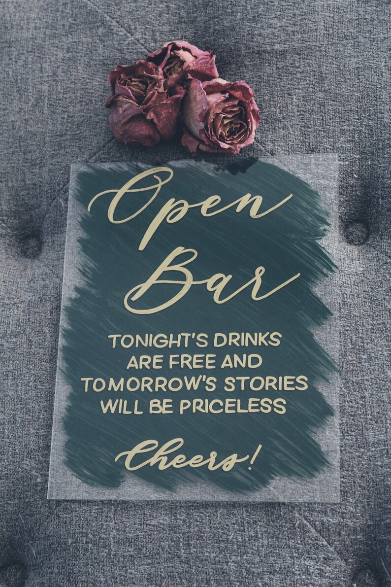 Open Bar Sign Wedding Bar Menu Wedding Open Bar | Etsy