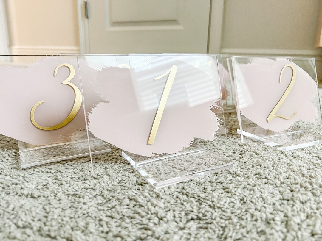 Gold Table Numbers Table Numbers Acrylic Table Numbers Table Number ...