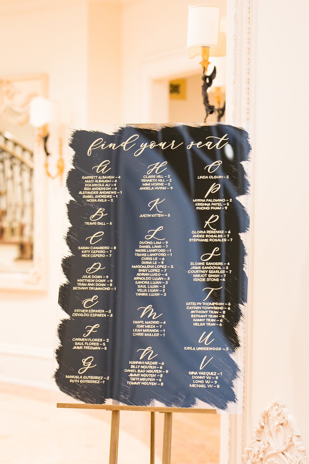 Seating Chart Sign, Seating Plan, Acrylic Seating Chart, Alphabetical ...
