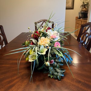 Large Dining Table Floral Arrangement, Magnolia Centerpiece, Silk ...