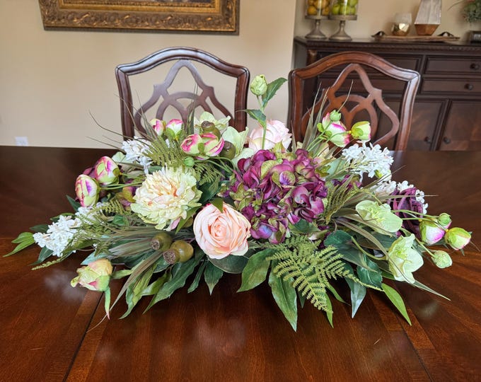 Large Elegant Floral Arrangement, Dining Table Arrangement, Silk Floral ...