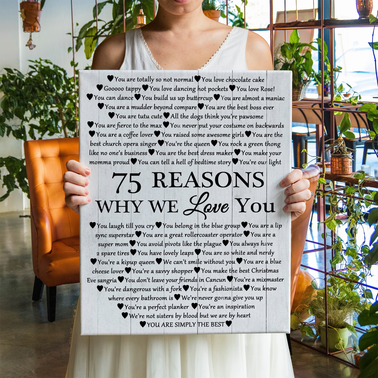 75 Reasons WE LOVE YOU Gift. 55 65 75 85 Reasons Why We - Etsy
