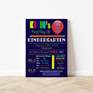 First Day of Kindergarten Sign. Last Day of Pre-k Sign. School Sign. - Etsy