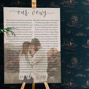 Paper Anniversary. His and Her Vows. Picture With Vows on Canvas. - Etsy