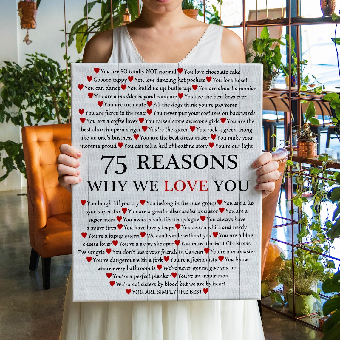 75 Reasons WE LOVE YOU Gift. 55 65 75 85 Reasons Why We - Etsy