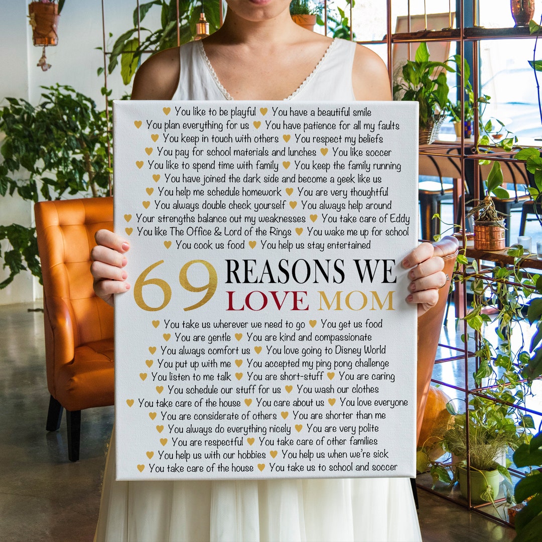69 Reasons We Love Mom Gift. 59, 69, 79, 89 Reasons. Mom's 69th ...