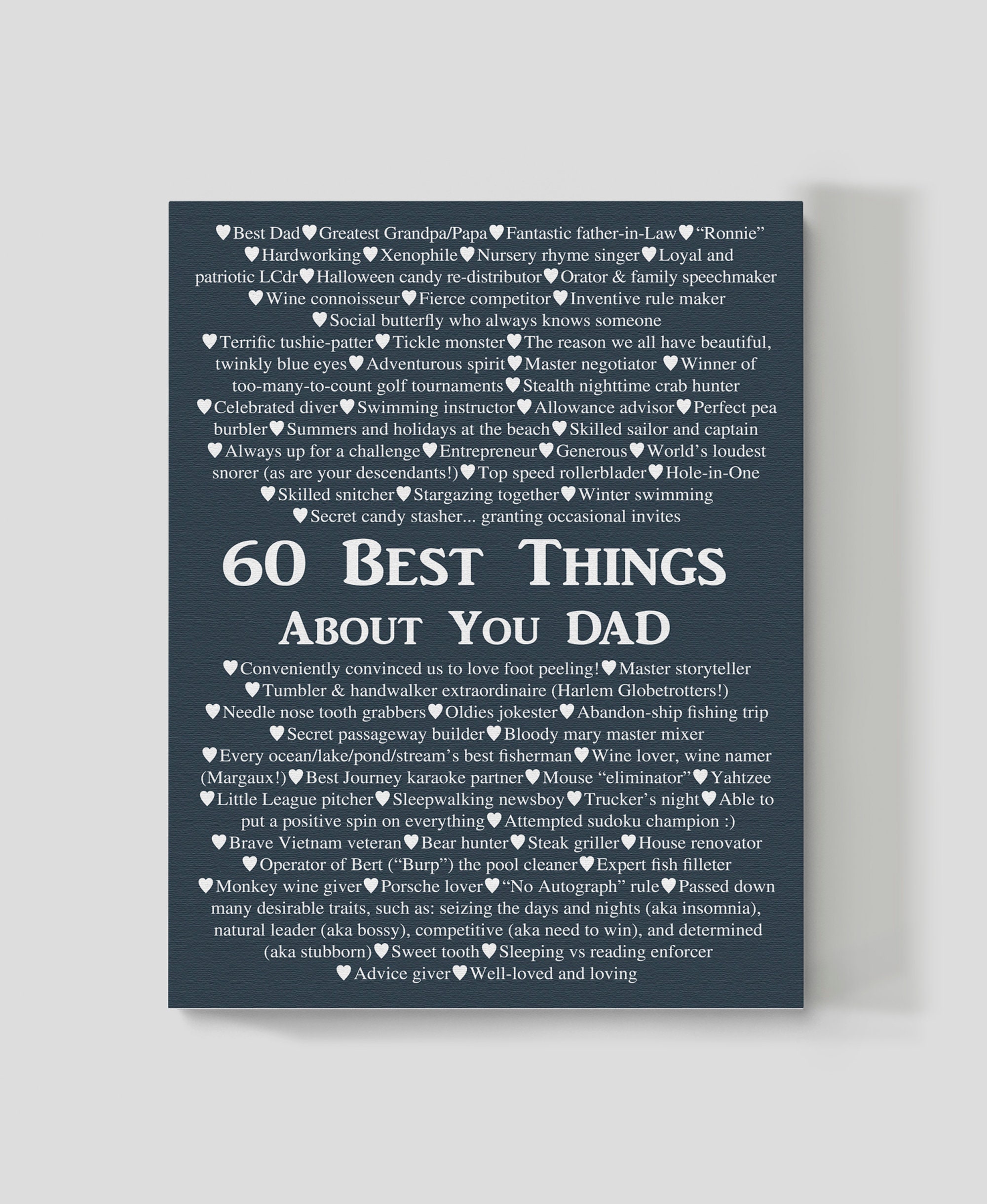 60 Best Thing We Love About Dad. Birthday Present for Dad, Mom, Grand ...