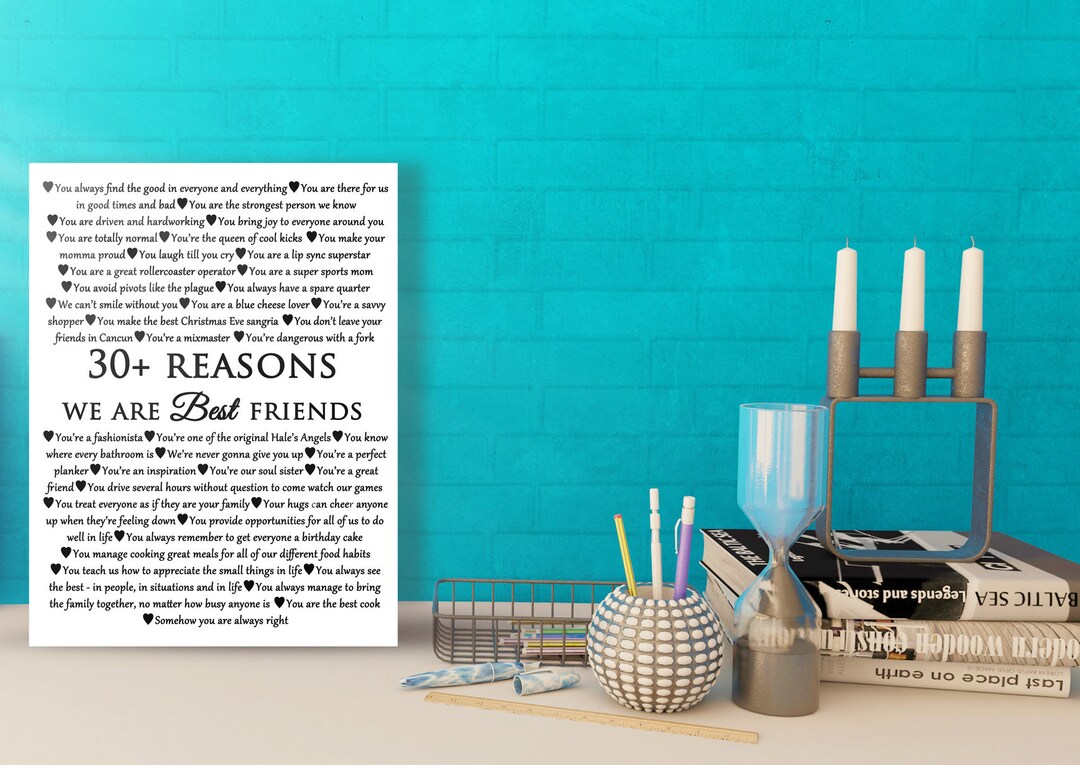 Best Friend Reasons Canvas Print, Custom Birthday Gift - Etsy