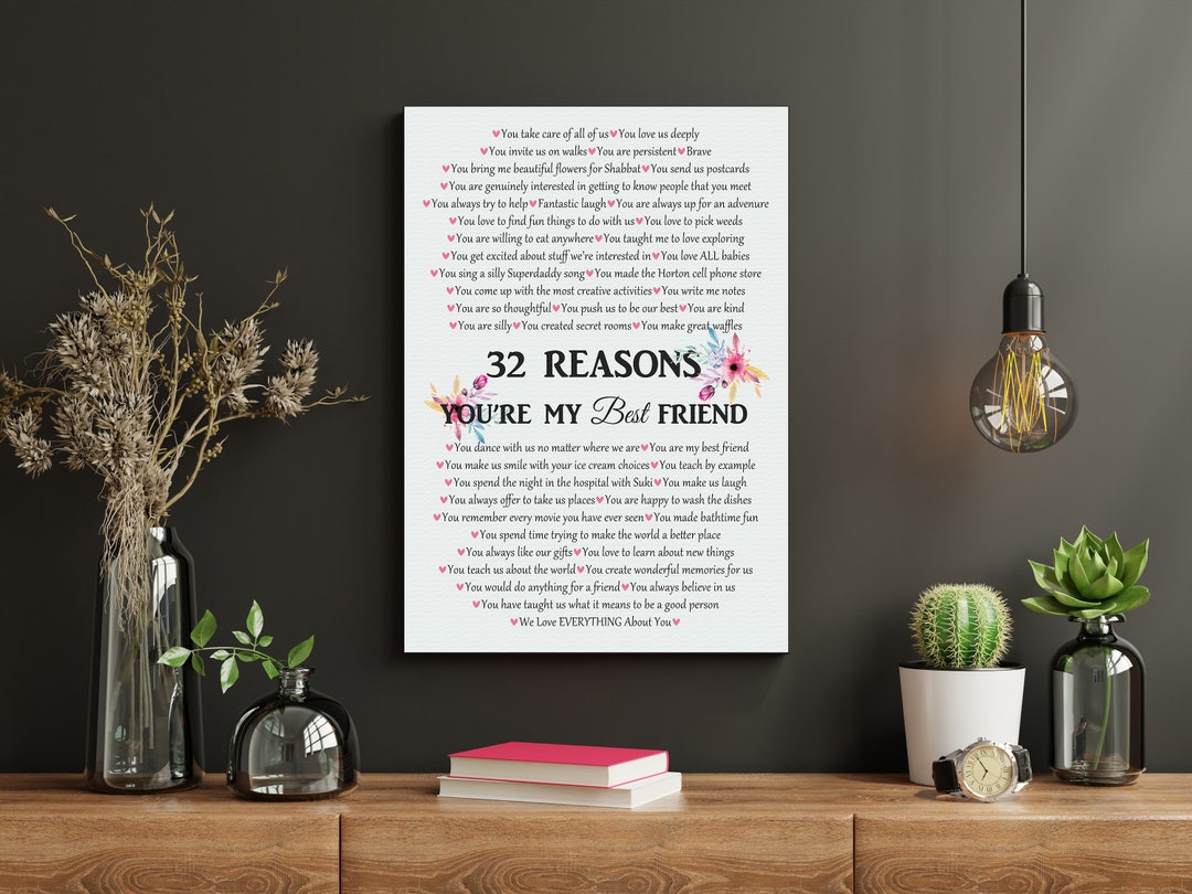 32 Reasons You Are My Best Friend, Birthday Present for Sister, Best ...