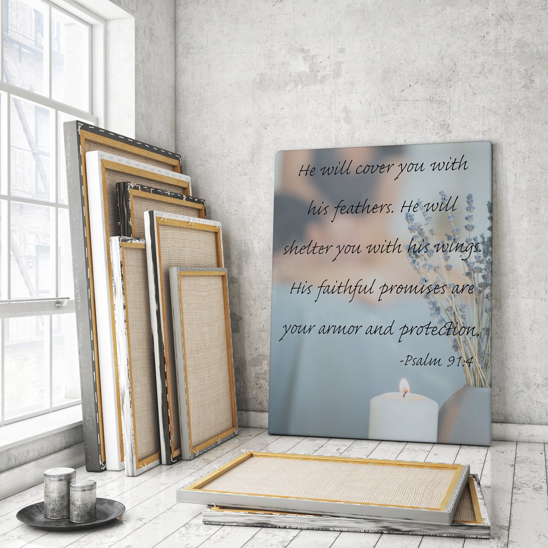 Psalm 91:4. Family Bible Verse Print. Scripture, Wall Decor. - Etsy