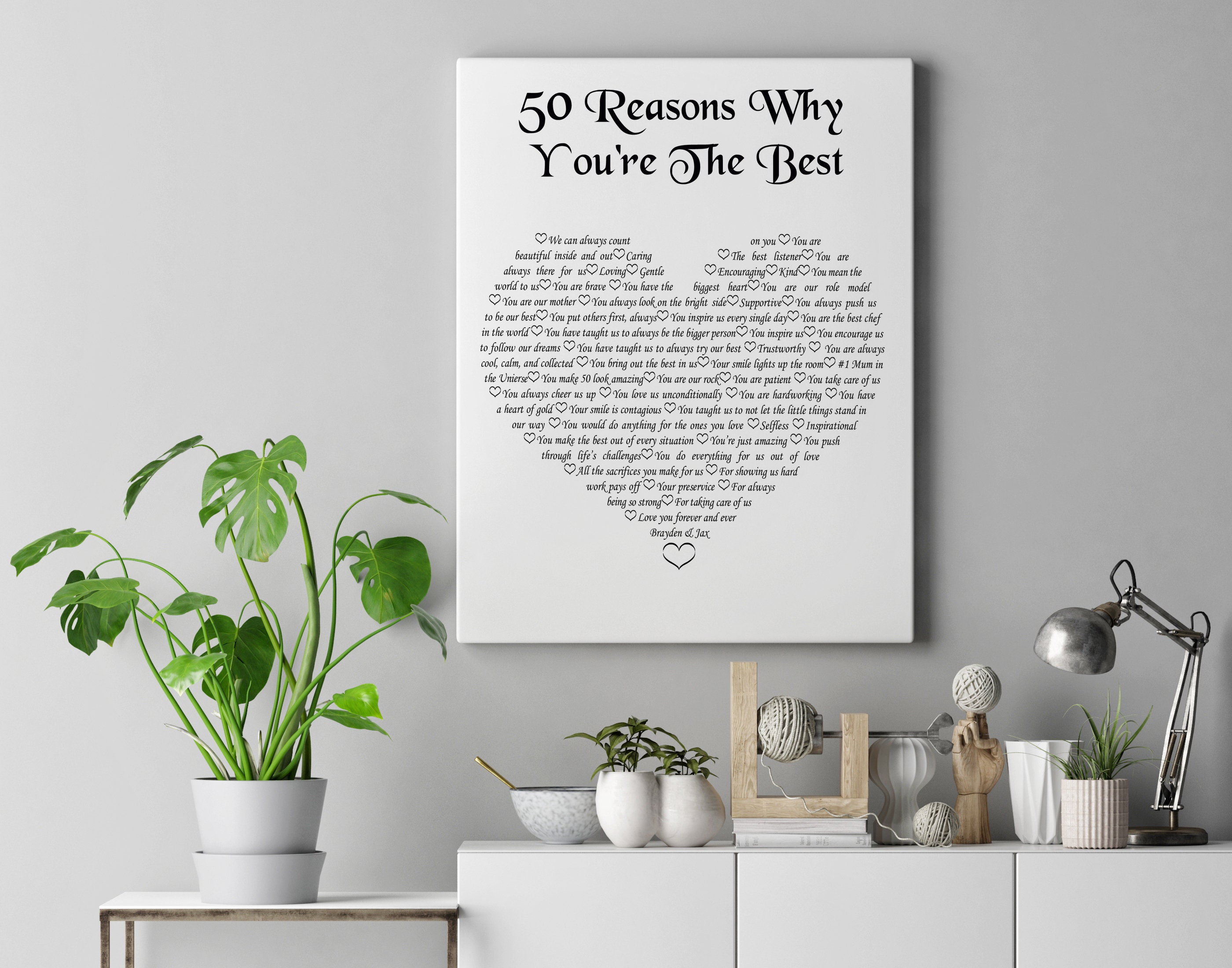 75 Reasons WE LOVE YOU Gift. 55 65 75 85 Reasons Why We - Etsy
