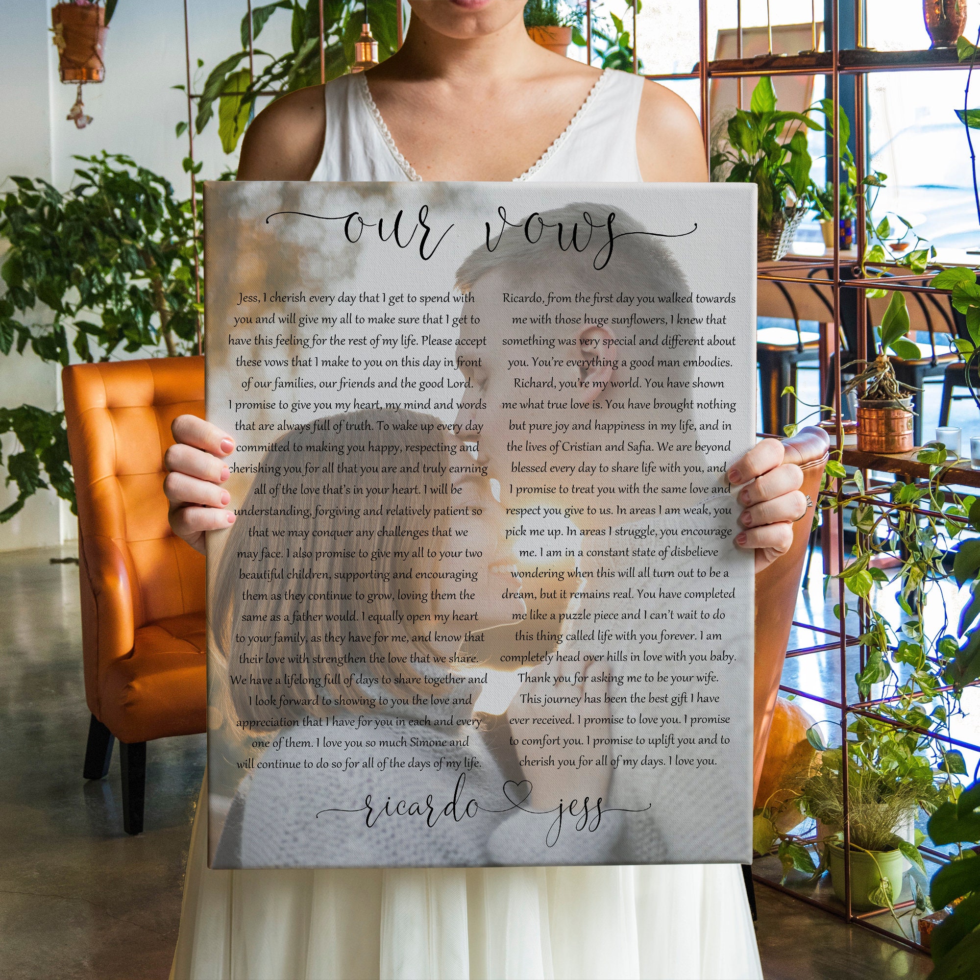 First Wedding Anniversary. His and Her Wedding Vows. Couple's Vows and ...