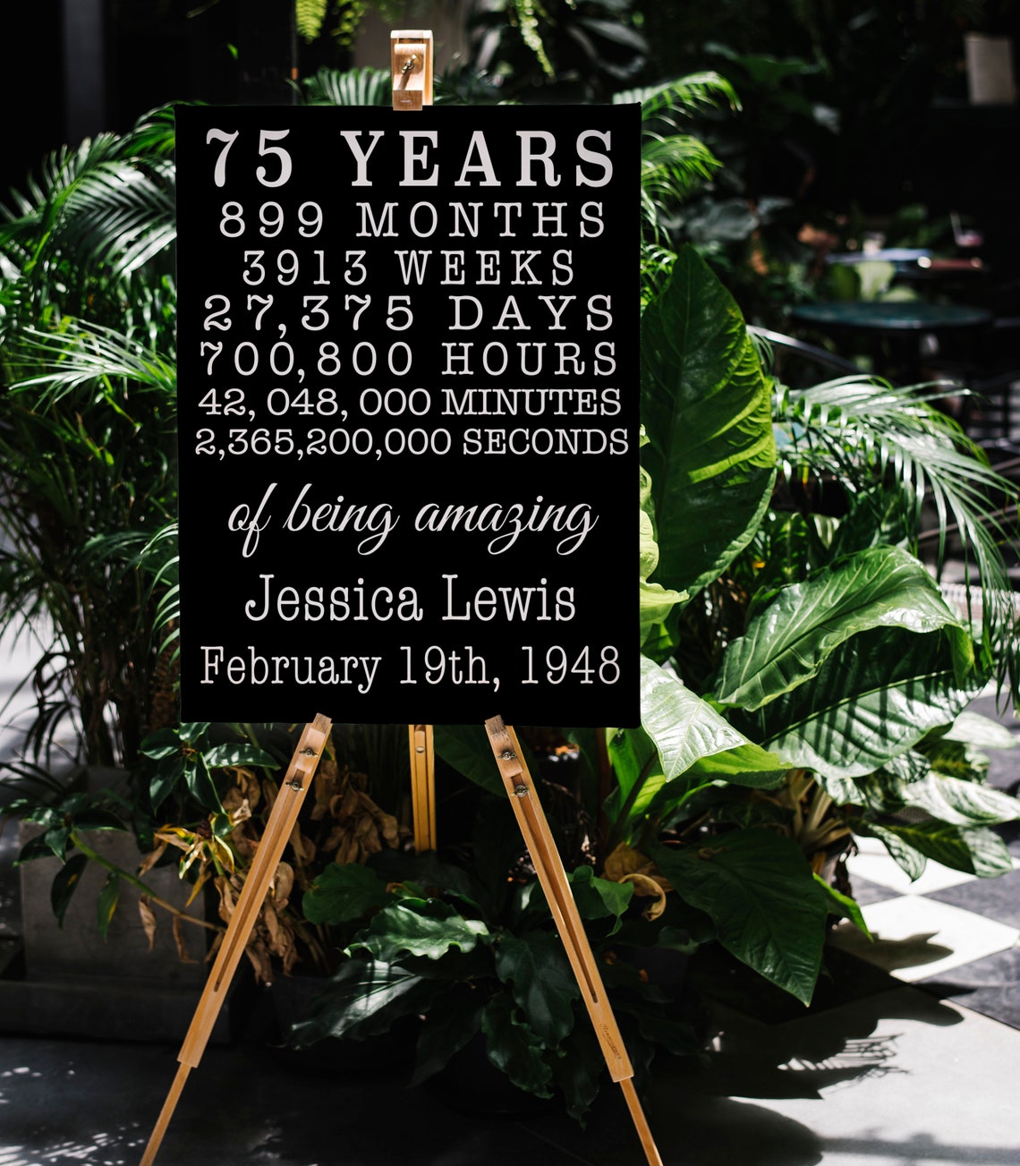 75th Anniversary. 75th Birthday Custom Gift. 75 Years Celebration. - Etsy