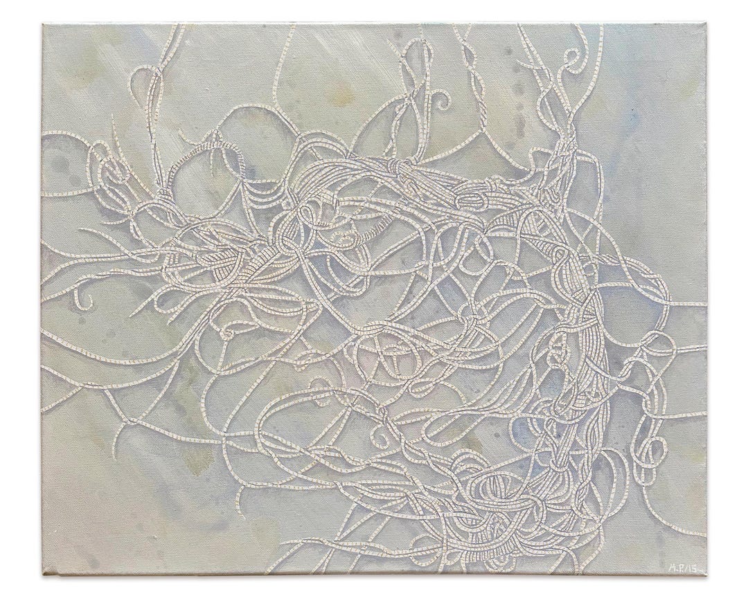 Tattered Scarf 1 – Original Acrylic Painting, Marbled Art ...