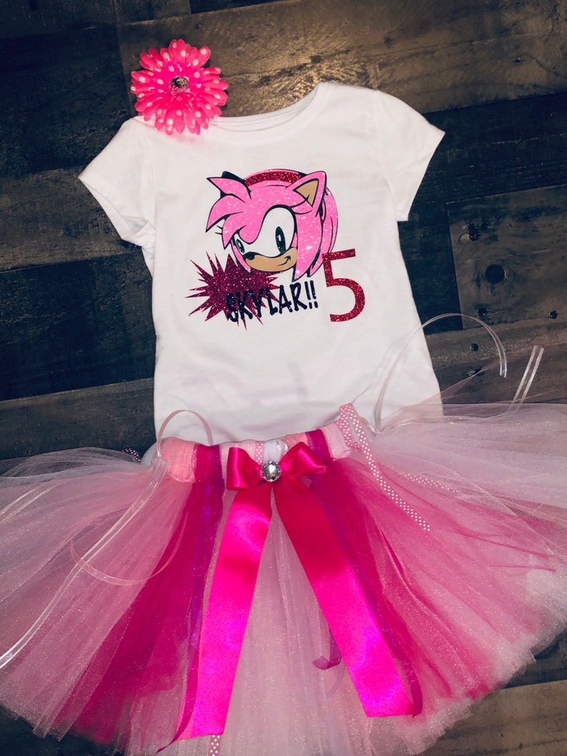 Inspired Pink Rose Sonic Outfit Costume TUTU Dress Set With - Etsy UK