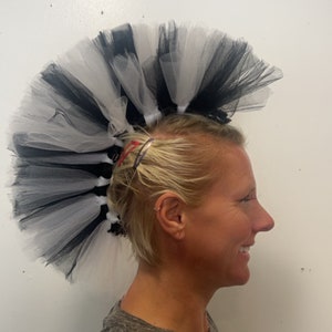 Ready to Ship Queen Barb Zebra Black and White Mohawk Head Piece ...