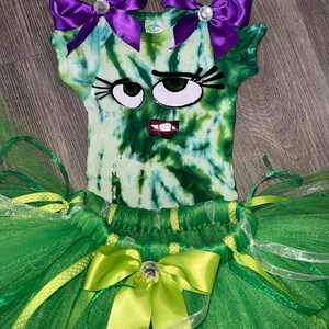 Inspired by Disgust Character Handmad Costume Fluffy Tutu and Tye Dye ...