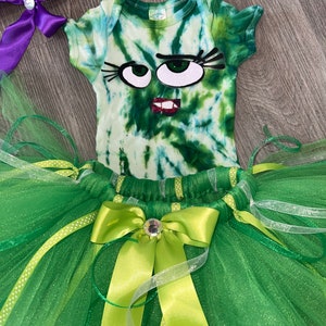 Inspired by Disgust Character Handmad Costume Fluffy Tutu and Tye Dye ...