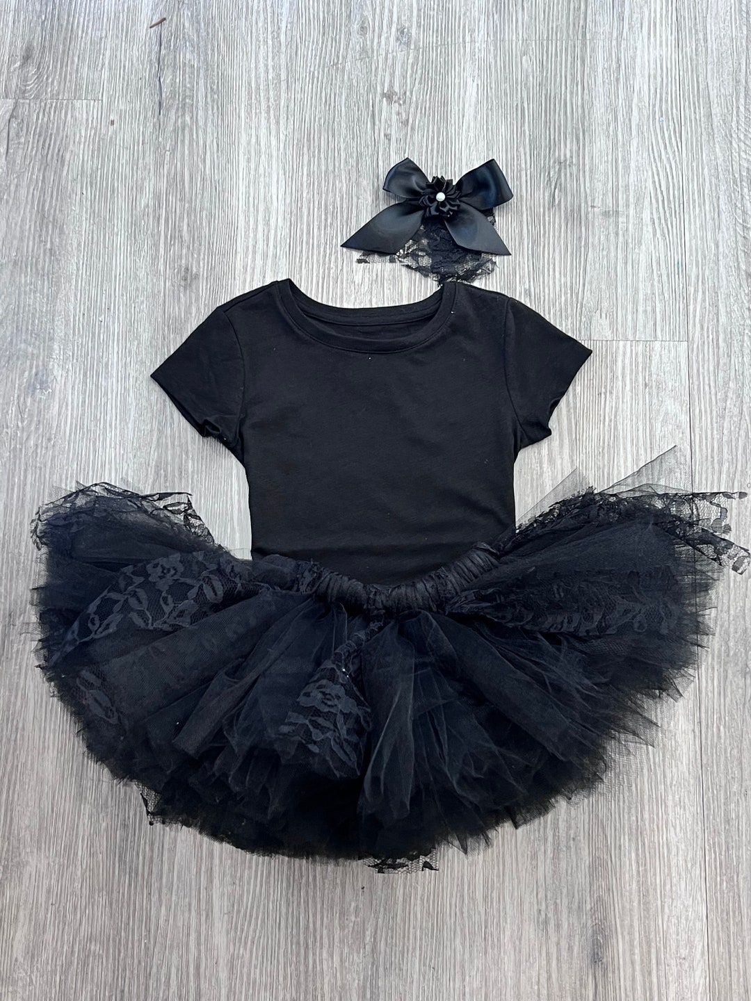 Basic Girls Black Halloween Inspired Wednesday Inspired TUTU With Black ...