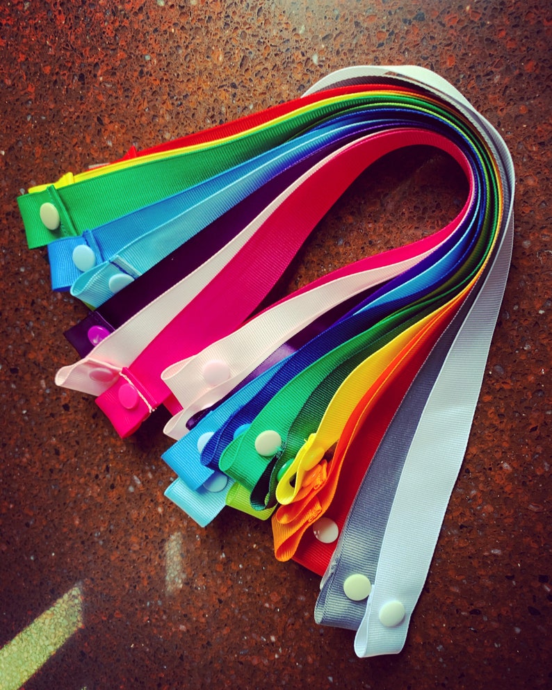 Solids Edition: Face Mask Holder- Strap & Snap- 7/8” Grosgrain Ribbon ...