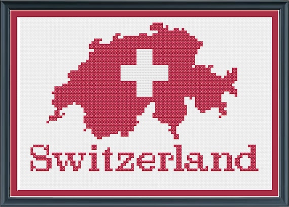 Switzerland Map Outline Pack Cross Stitch Patterns | Etsy